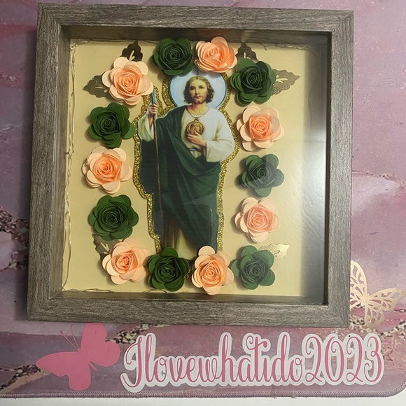Wall Decor | Saint Jude Shadow Box With Lights 9x9 Grey Shadow Box ...